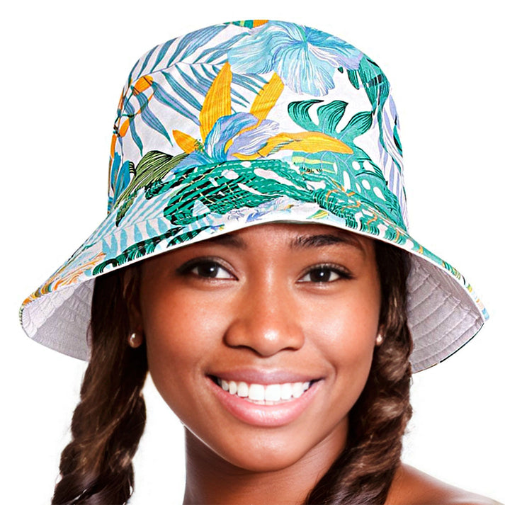 Green Tropical Reversible Hat – Uniquely Inspired Treasures